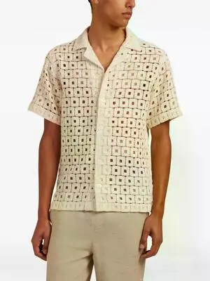CHE Crochet-pattern Short-sleeve Shirt - Neutrals