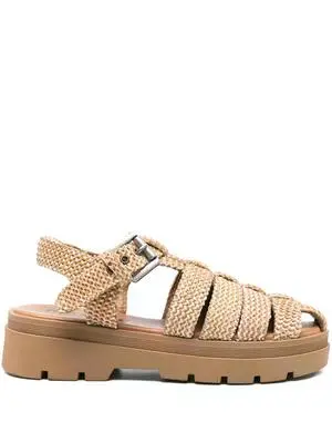BIBI LOU Woven Platform Sandals With Buckle Fastening - Brown