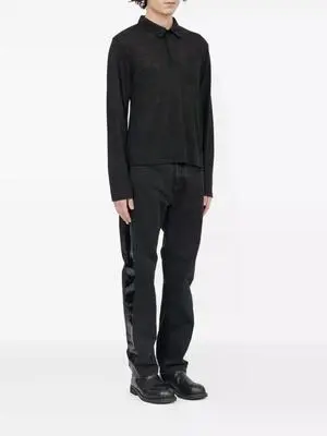 MAISON MARGIELA Long-sleeve Polo Shirt - Black