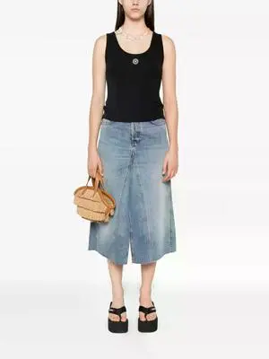 Sporty & Rich Round Neck Sleeveless Tank Top With Logo Patch