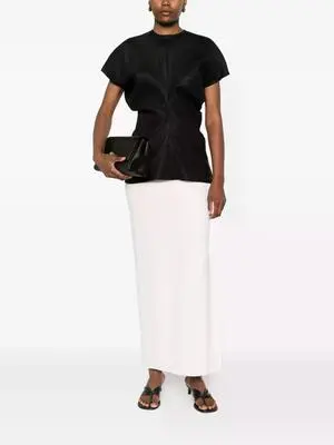 TOTEME TOTEME Ruched-Waist Top With Round Neck Black