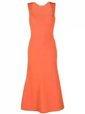 Stella McCartney Square Neck Sleeveless Flared Maxi Dress