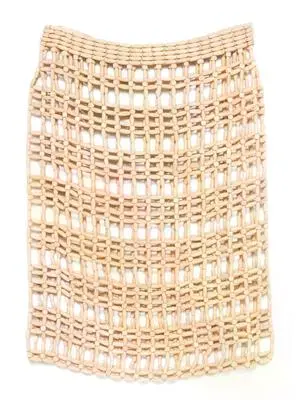 TOTEME Beaded Grid Midi Skirt