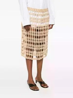 TOTEME Beaded Grid Midi Skirt