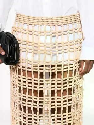 TOTEME Beaded Grid Midi Skirt