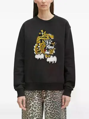 Kenzo Sequin Embellished Tiger Motif Crewneck Sweatshirt