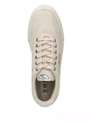 S.W.C STEPNEY WORKERS CLUB Dellow 02 Lace-up Canvas Trainers - Neutrals