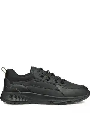 Geox Leather Lace-up Sneakers - Black