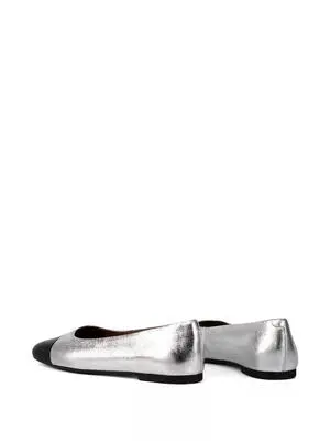VAGABOND SHOEMAKERS Jolin Metallic Leather Ballet Flats - Silver
