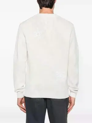 Eleventy Snowflake Embroidered Sweater