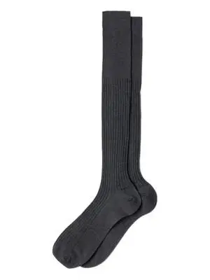 Prada Ribbed Knee-high Socks - Grey