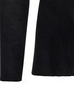Rick Owens Ribbed Wool Crew Neck Long Sleeve Sweater
