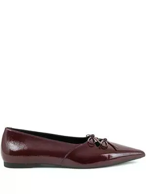 VAGABOND SHOEMAKERS Patent Leather Ballet Flats With Bow Detailing - Red
