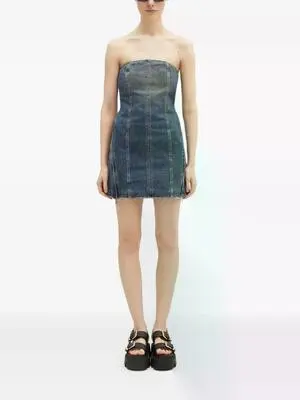 Ksubi Avenue Strapless Denim Mini Dress - Blue