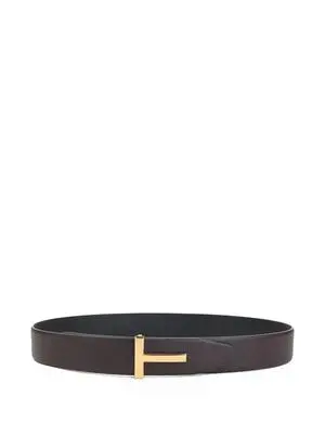TOM FORD Leather T-buckle Belt - Brown