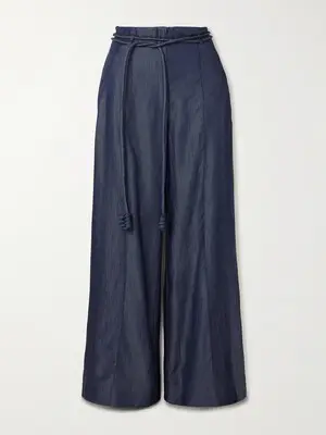 ANDRES OTALORA Belted Tencel Wide-leg Pants