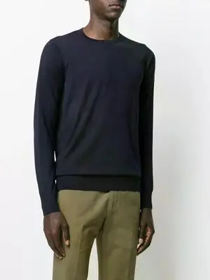 Loro Piana Virgin Wool Crew Neck Sweater - Blue