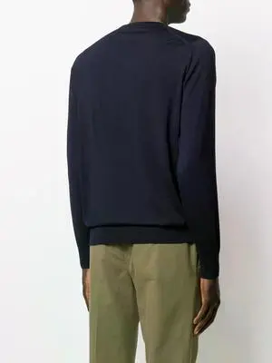 Loro Piana Virgin Wool Crew Neck Sweater - Blue