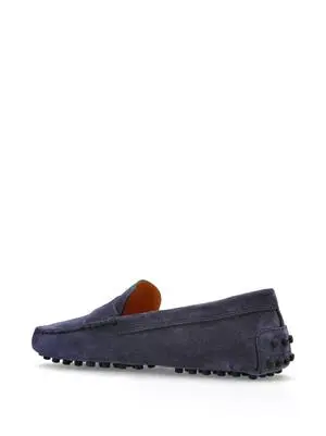 TOD'S Gommino Pebble-textured Suede Loafers