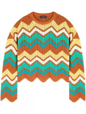 Alanui Kaleidoscopic Chevron Knit Jumper