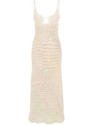 Alanui Crochet Cotton 'a Love Letter To India' Dress - Neutrals