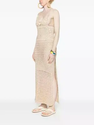 Alanui Crochet Cotton 'a Love Letter To India' Dress - Neutrals