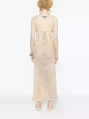 Alanui Crochet Cotton 'a Love Letter To India' Dress - Neutrals