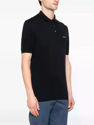 Zegna Cotton Piqué Polo Shirt - Blue