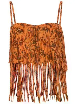 Alanui Monsoon Paisley-print Top - Orange
