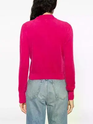 Moschino Knitted Long-sleeve Polo Collar Top