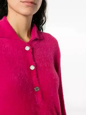Moschino Knitted Long-sleeve Polo Collar Top