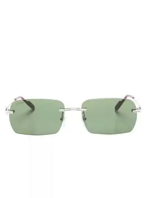Cartier Rectangle-frame Tinted Sunglasses - Silver