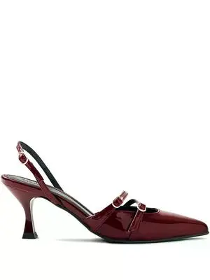 ALOHAS 75mm Leather Heeled Pumps - Red