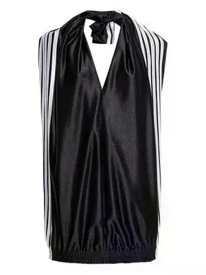 Balenciaga B-neck Stripe-detail Mini Dress
