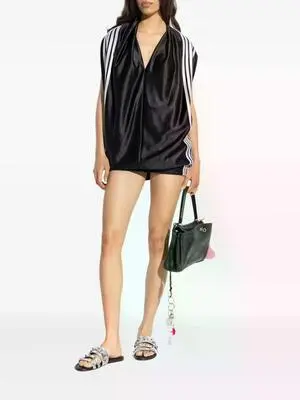 Balenciaga B-neck Stripe-detail Mini Dress