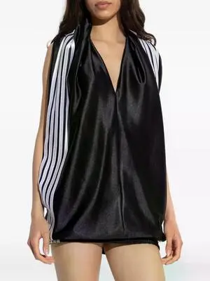 Balenciaga B-neck Stripe-detail Mini Dress
