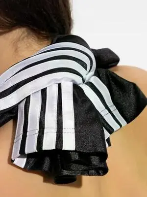 Balenciaga B-neck Stripe-detail Mini Dress