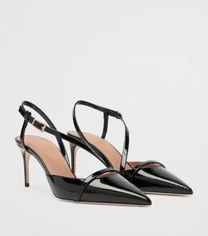 MALONE SOULIERS Patent Leather Valeria Slingback Pumps - Black