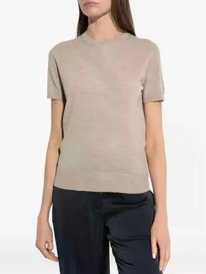 Theory Short Sleeve Wool T-shirt - Neutrals