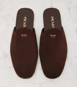 Prada Suede Mules - Brown