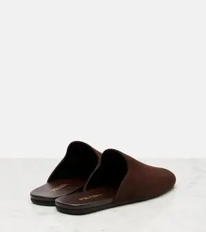 Prada Suede Mules - Brown