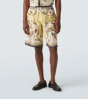 Dolce & Gabbana Printed Silk Twill Shorts
