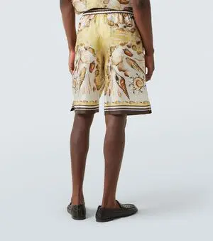 Dolce & Gabbana Printed Silk Twill Shorts