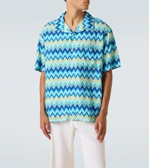 Missoni Zigzag Bowling Shirt - Blue