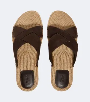Zegna Suede Espadrille Sandals - Brown
