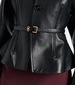 FERRAGAMO Gancini Leather Belt - Black