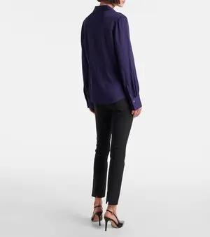 Vince Silk-blend Satin Shirt - Blue