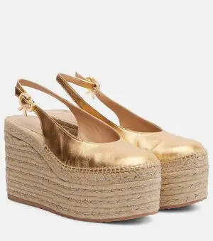 Gianvito Rossi Gold Tone Espadrilles