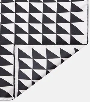 Prada Printed Silk Twill Scarf - Black