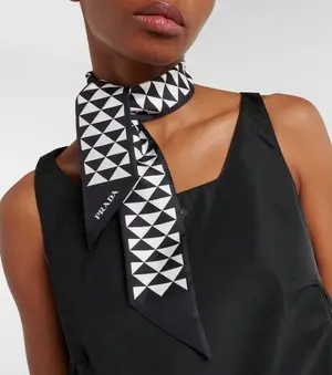 Prada Printed Silk Twill Scarf